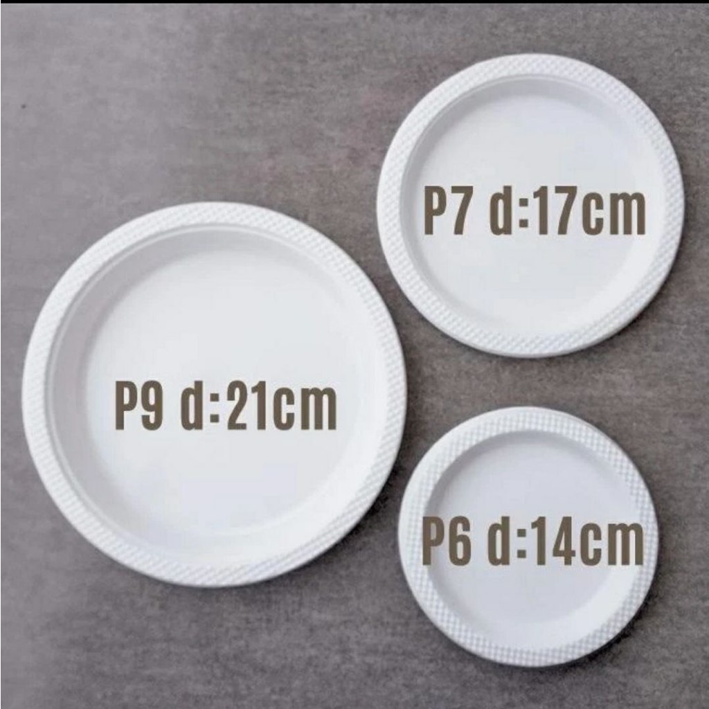 Jual piring plate makan plastik putih susu ukuran P6 P7 kecil party kue ...