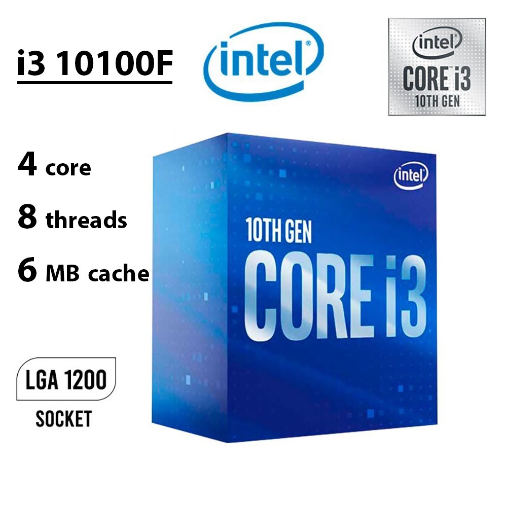 Jual Intel Processor Core i3-10100F LGA 1200 Gen 10 th BOX RESMI | Shopee Indonesia