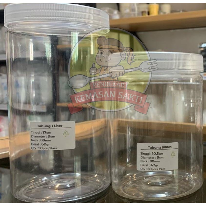 Jual Toples Plastik Tabung Tutup Bening + Seal Alumunium / Jar Cylinder ...