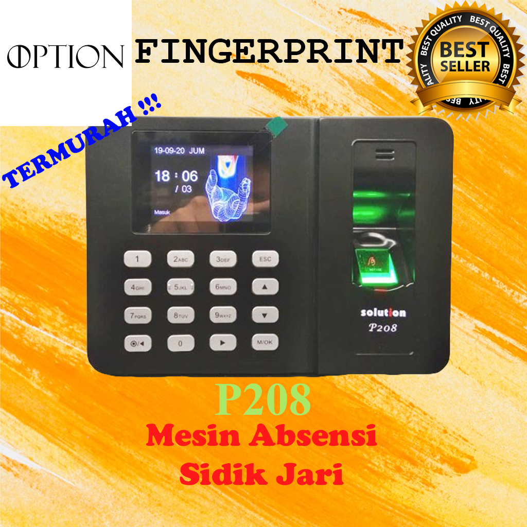 Jual Fingerprint Mesin Absensi Solution P208 Scan Sidik Jari | Shopee Indonesia