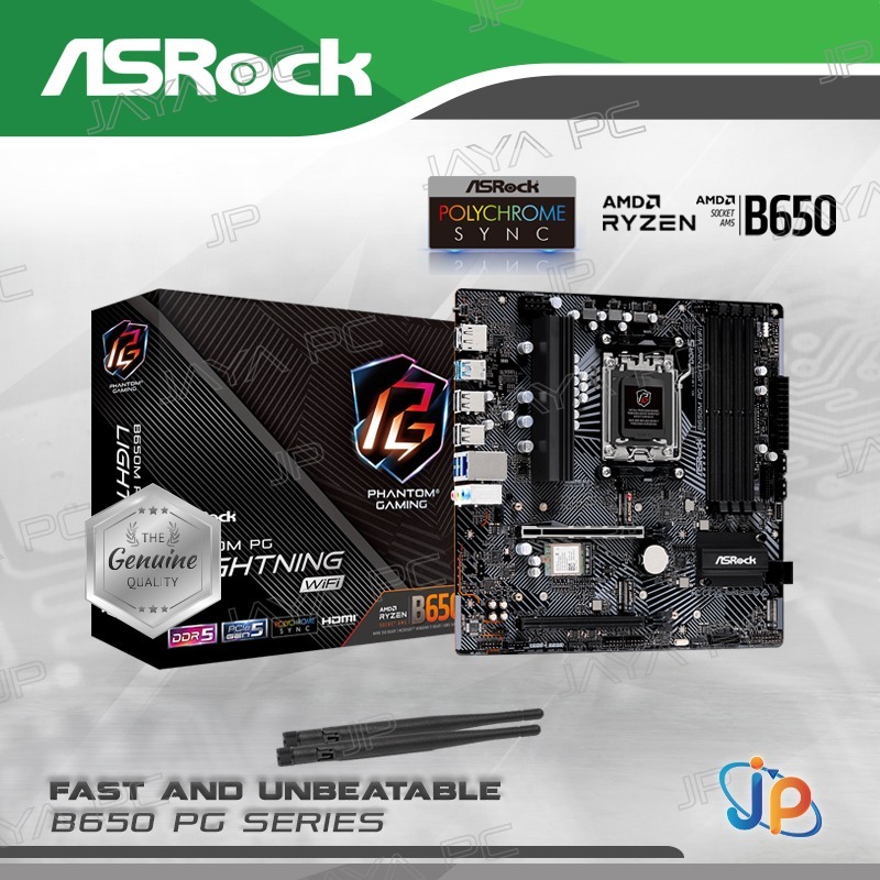 Jual Motherboard ASROCK B650M PG Lightning WIFI (AM5, AMD, B650, DDR5 ...