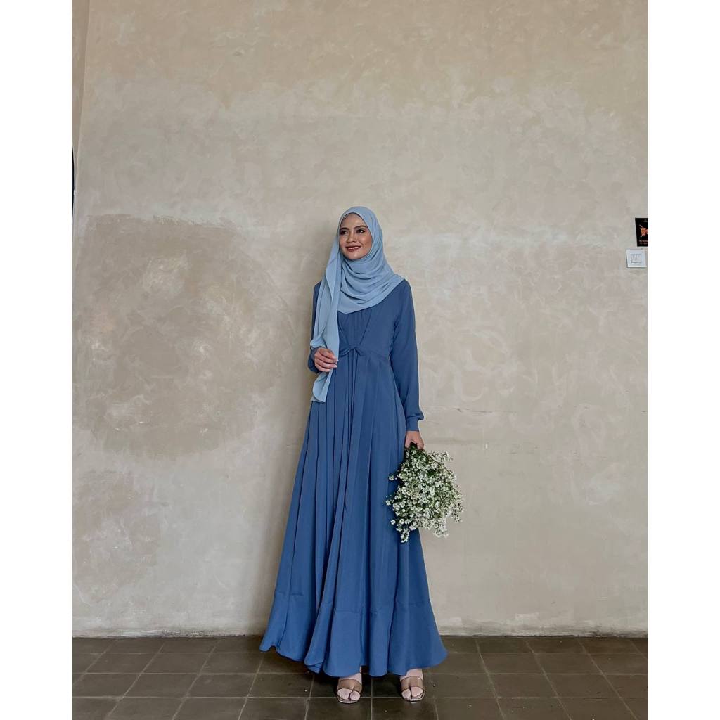Jual Evolvere-Nada Dress Sahara Platinum Gamis Polos Elegant Busuui ...