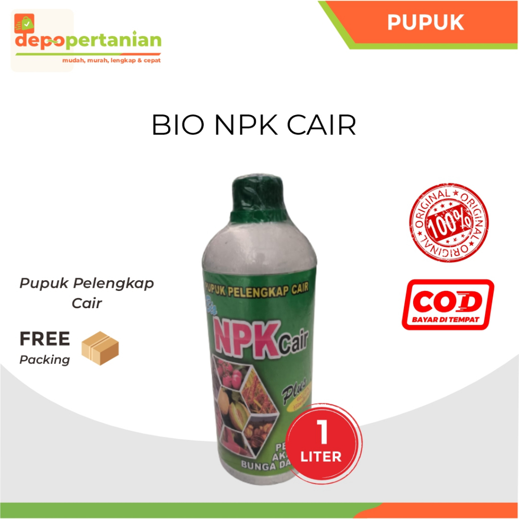Jual Bio NPK Cair Plus Ga3 1 Liter Pupuk Pelengkap Cair Penyubur Akar Daun Bunga dan Buah ...