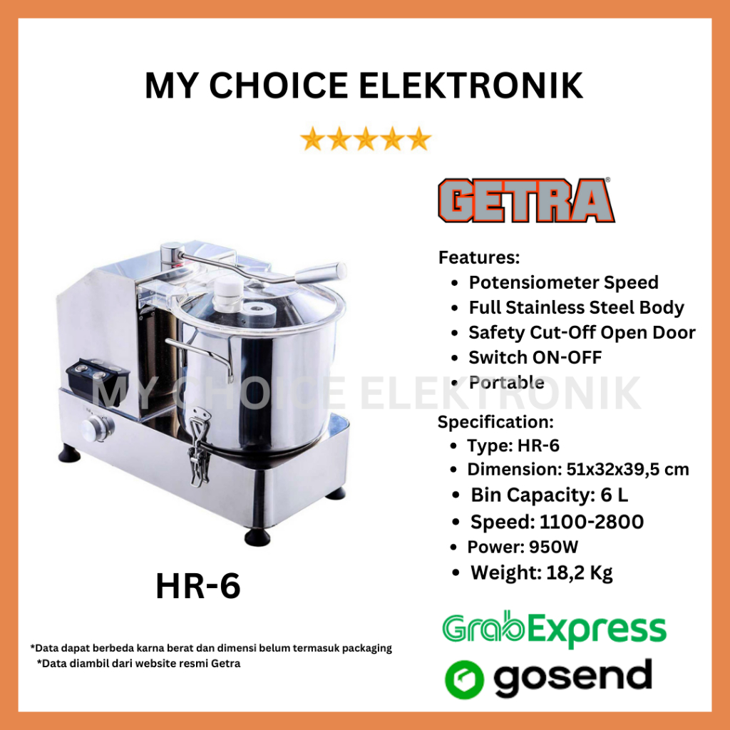 Jual GETRA HR-6 Universal Fritter / Mesin Pelumat Bumbu Dapur HR-6 ...