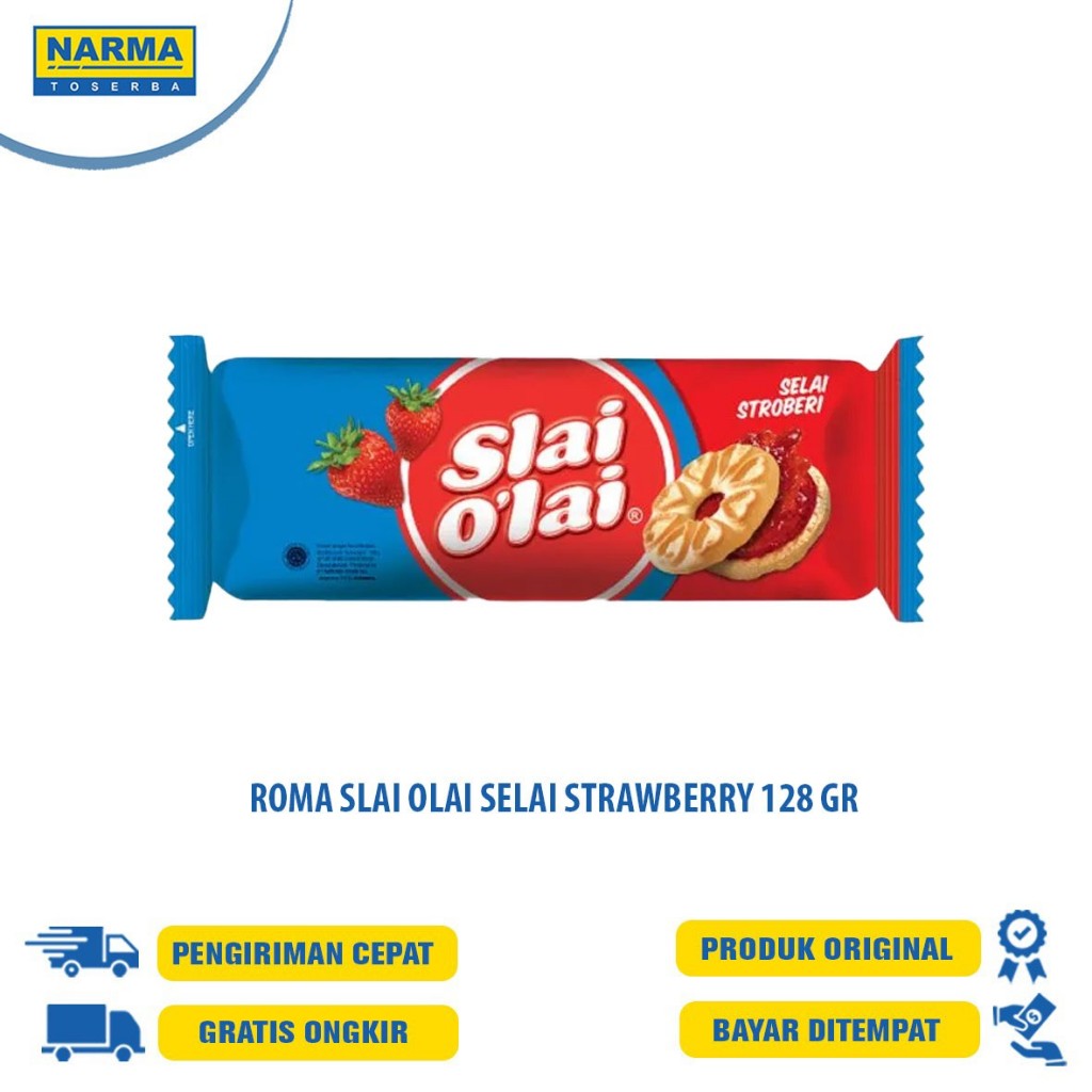 Jual ROMA SLAI OLAI SLAI BISKUIT SELAI BLUEBERRY/NANAS/STRAWBERRY/192GR ...