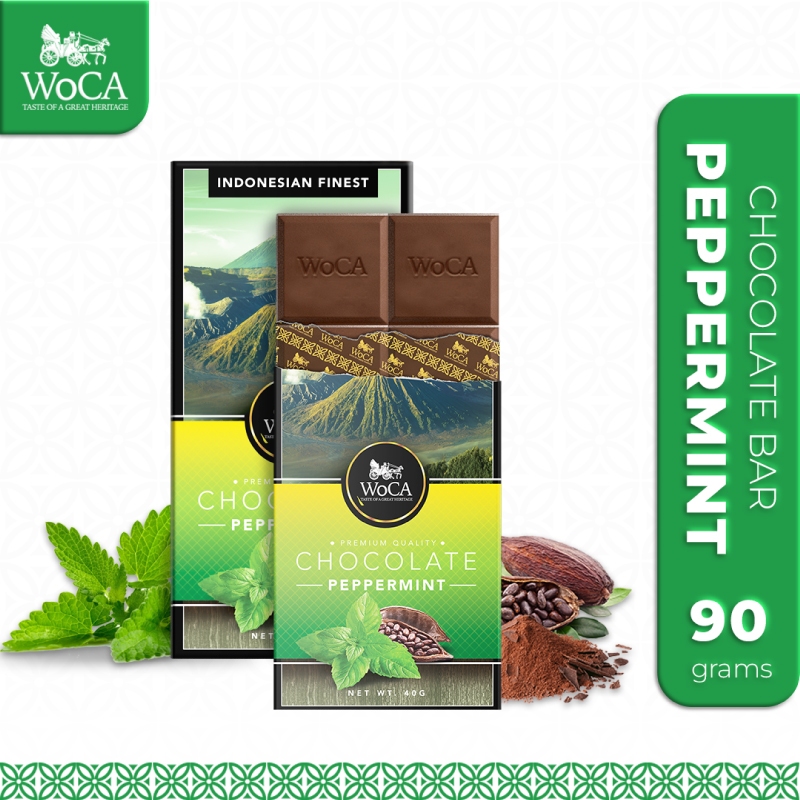 Jual WoCA Premium Chocolate Indonesian Finest Peppermint 90 gr | Shopee ...
