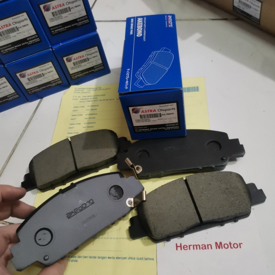 Jual Kampas rem Brake Pad Depan AKEBONO Honda HRV 1.5 1.8&turbo, Brv Gen2, Accord CR2 Odyssey ...
