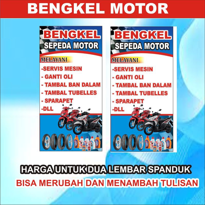 Jual BANNER SPANDUK BENGKEL SEPEDA MOTOR DUA LEMBAR | Shopee Indonesia