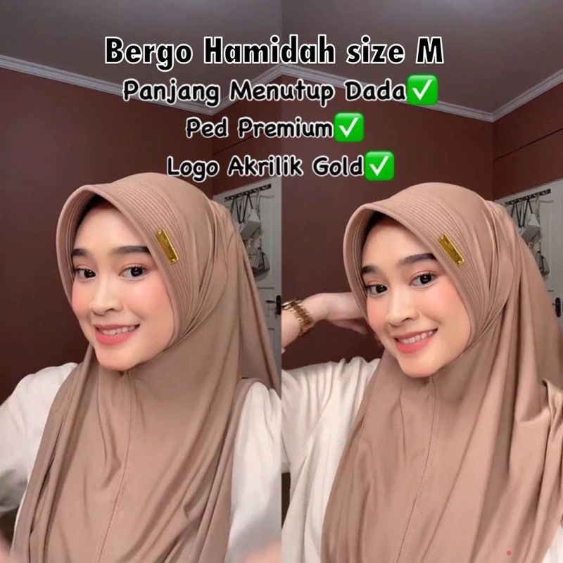 Jual BESTSELLER BERGO HAMIDAH SIZE M LABEL BESI HIJAB PREMIUM | Shopee Indonesia