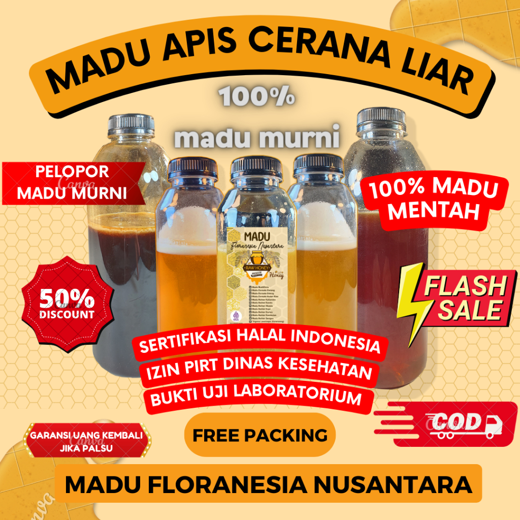 Jual MADU MURNI MADU ASLI APIS CERANA HUTAN 500 Gram KUALITAS PREMIUM ...