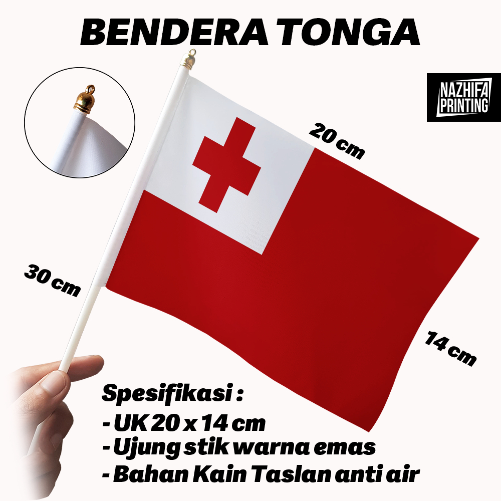 Jual Bendera Tangan Negara Tonga - Bendera Stik Pawai Mini Kecil Bahan ...