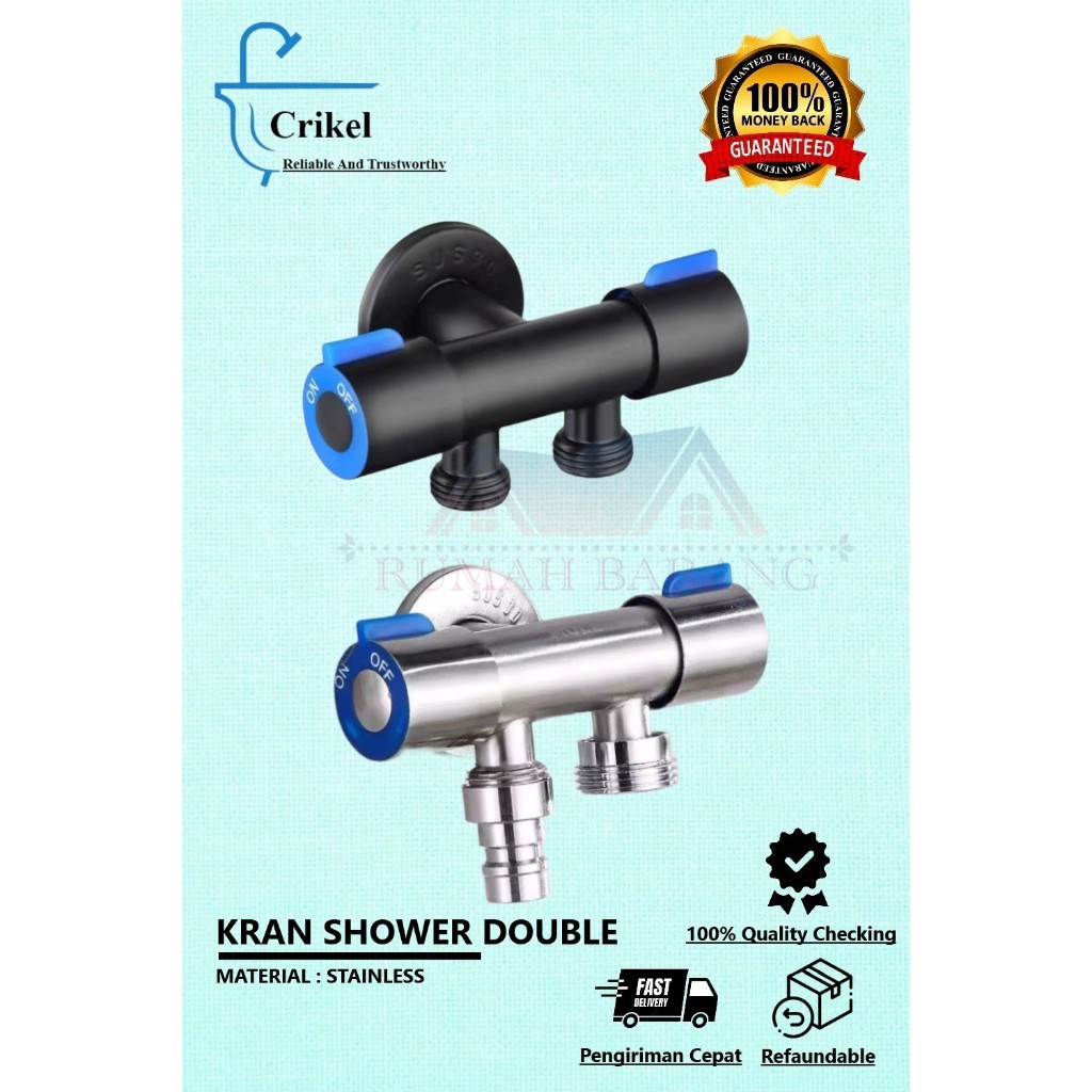Jual KRAN SHOWER CABANG 2 / STOP KRAN DOUBLE / KERAN MESIN CUCI | Shopee Indonesia