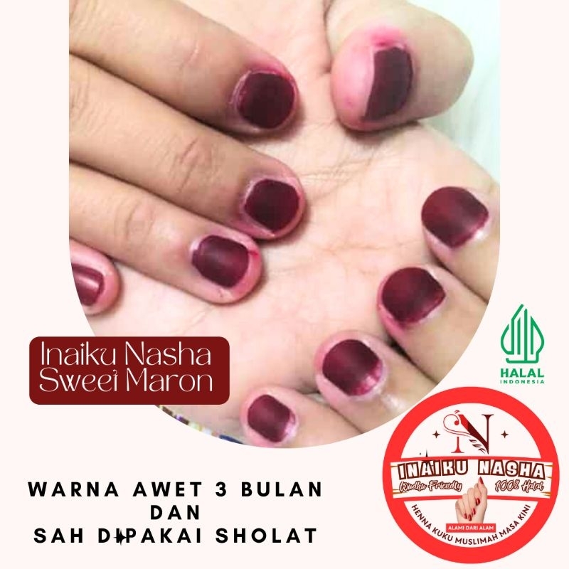Jual INAIKU NASHA / HENNA MAROON / INAI MAROON / Henna awet 3 bulan ...