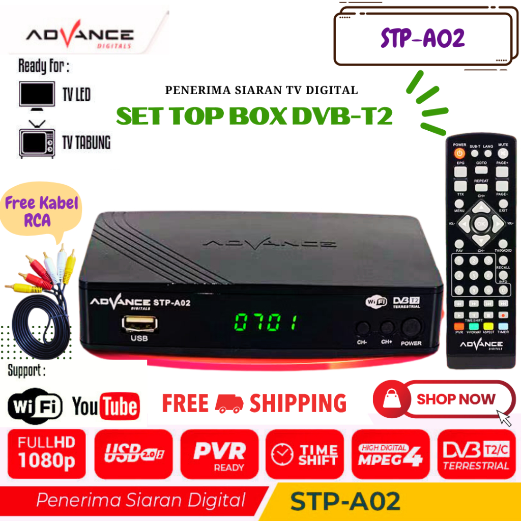 Jual 【Ready+Bisa dikirim hari ini】Advance Set Top Box TV Digital ...