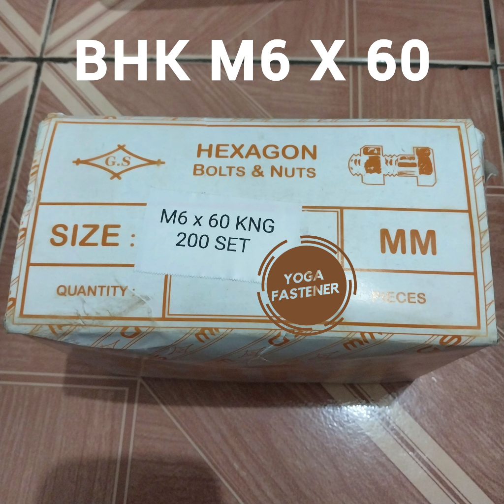Jual 1 Dus Baut dan Mur BHK M6 Hexagon ukuran M6x10 sampai M6x100 | Shopee Indonesia