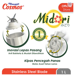 Jual Blender Cosmos Blender Plastik CB 111 Midori Series – 1 Liter ...