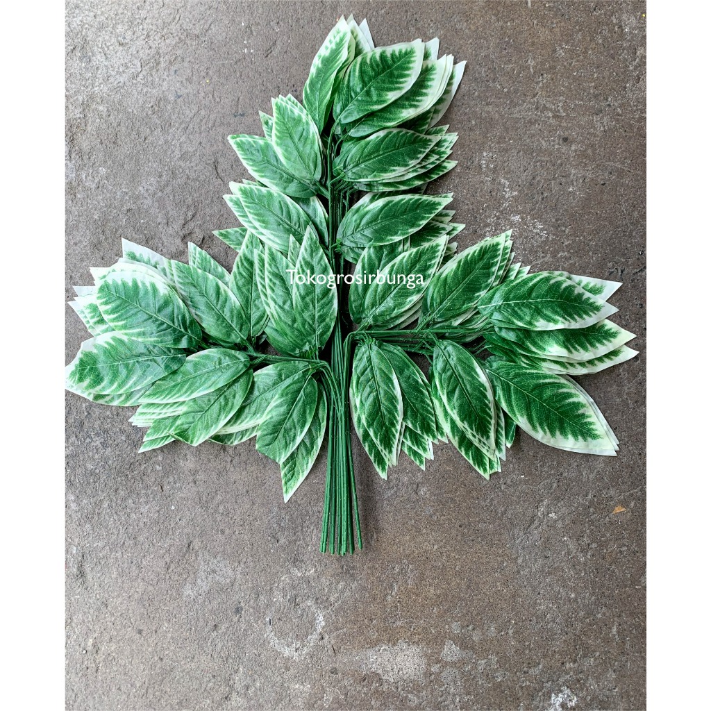 Jual DAUN MANGGA LIS PUTIH CABANG 3 ARTIFICIAL | Shopee Indonesia