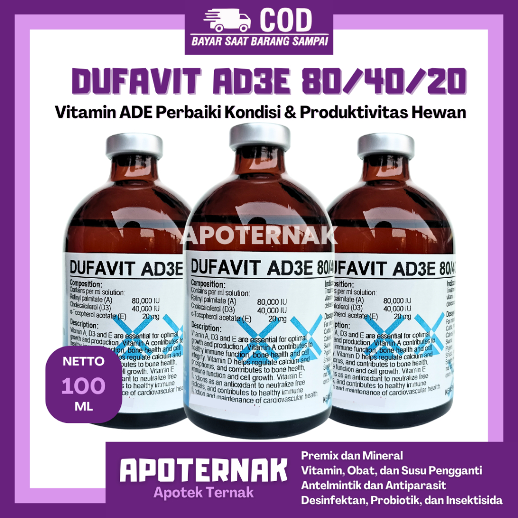 Jual DUFAVIT AD3E 100ML - Vitamin ADE Perbaiki Kondisi & Produktivitas ...