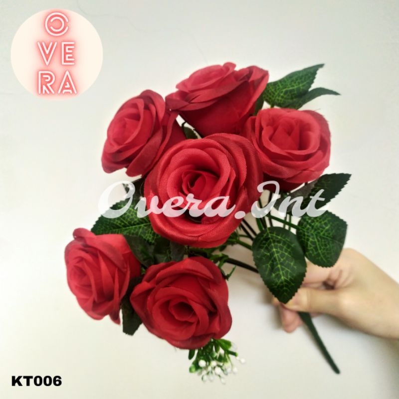 Jual [ECERAN/PCS] Bunga Mawar Kuncup Tropis Cabang 6 Artificial Premium ...