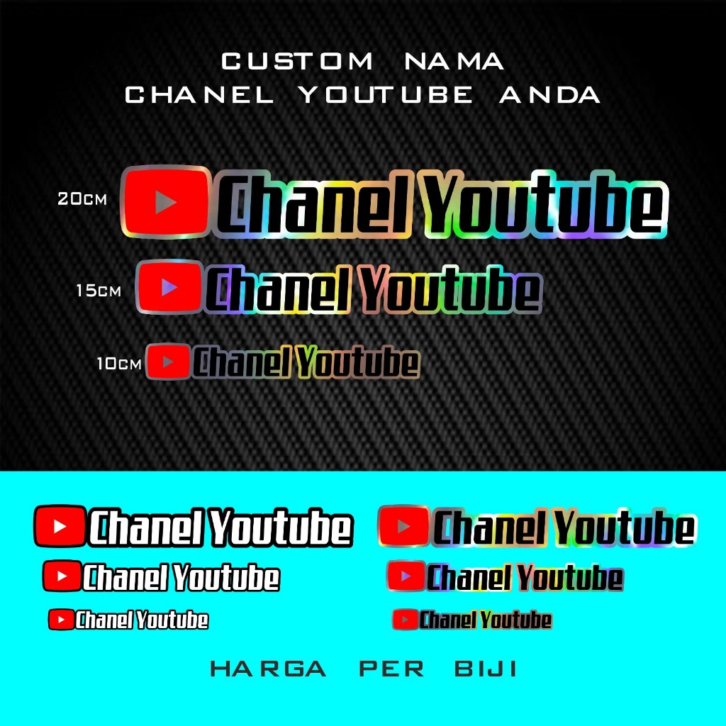 Jual stiker cutting nama channel youtube custom stiker nama youtube ...