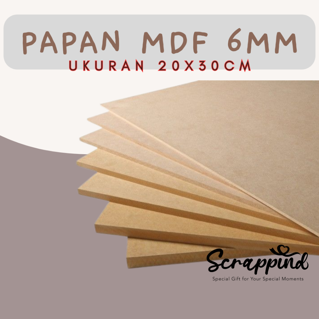 Jual PAPAN MDF TEBAL 6MM ( uk 30x20cm ) Papan Kayu, Hiasan Dinding ...