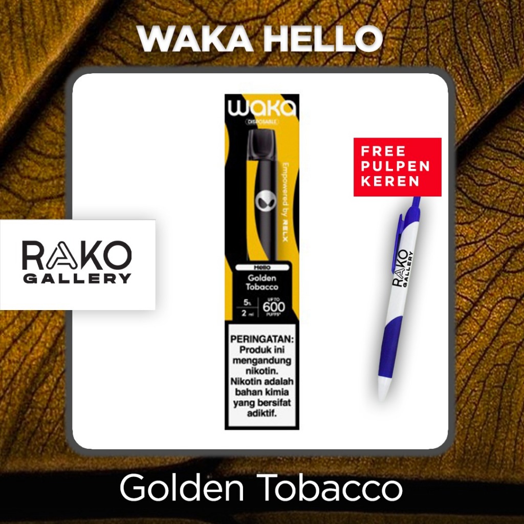Jual WAKA Hello Disposable Pods Golden Tobacco | Shopee Indonesia