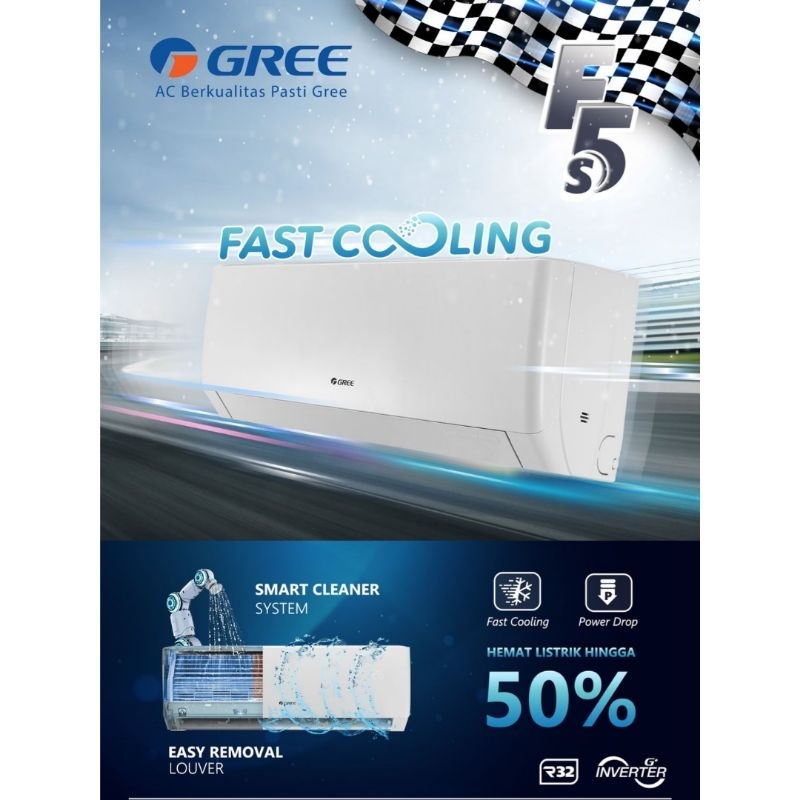 Jual AC GREE INVERTER 2 PK F5 S SERIES GWC 18 F5S - HEMAT LISTRIK LOW ...