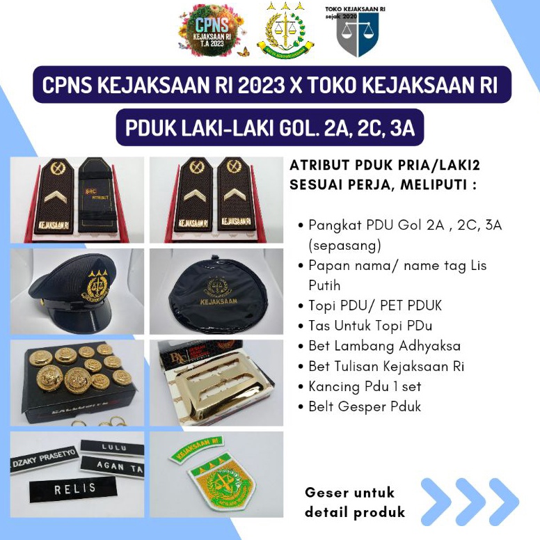 Jual ART F72R Toko Kejaksaan RI Paket Atribut Pduk TANPA KAIN CPNS CASN ...