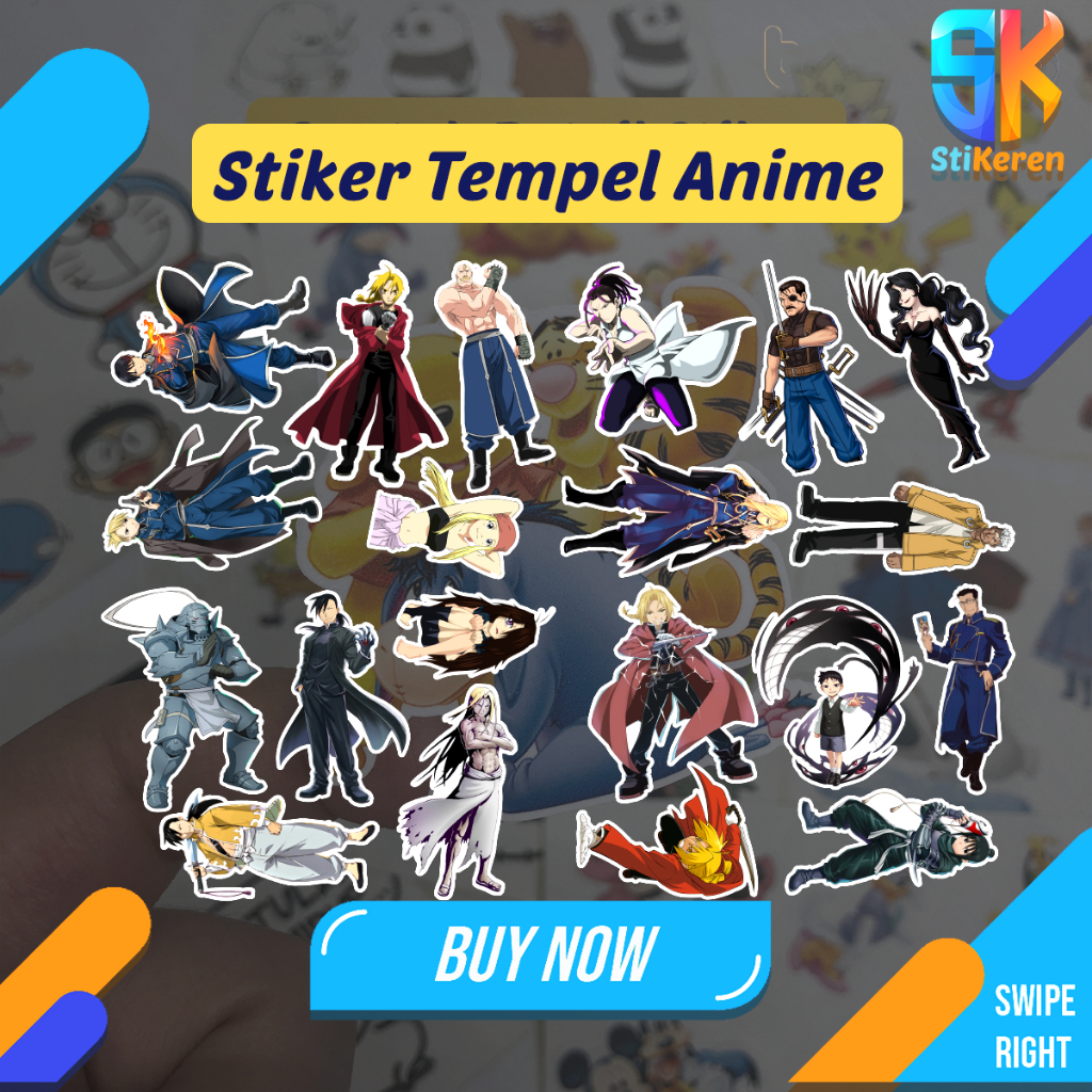 Jual Stiker Tempel Anime Fullmetal Alchemist untuk Laptop HP Kulkas ...