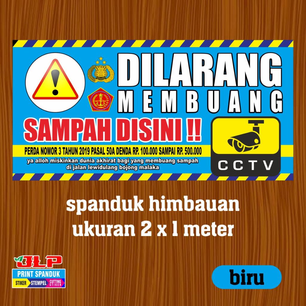 Jual banner dilarang membuang sampah sembarangan / plang spanduk ...