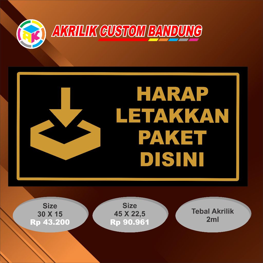 Jual AKRILIK SIGN PAKET HARAP LETAKAN DISINI TIPE 3 ACRYLIC CUSTOM ...