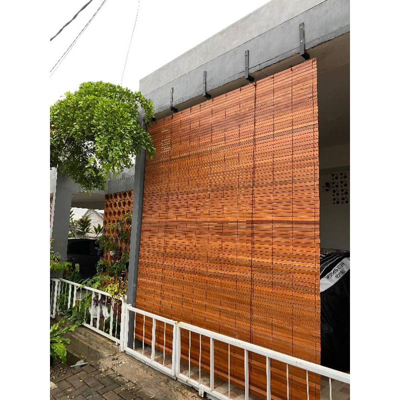 Jual Tirai kayu ukuran L2.2m X T3m finishing cat mowilex woodstain ...