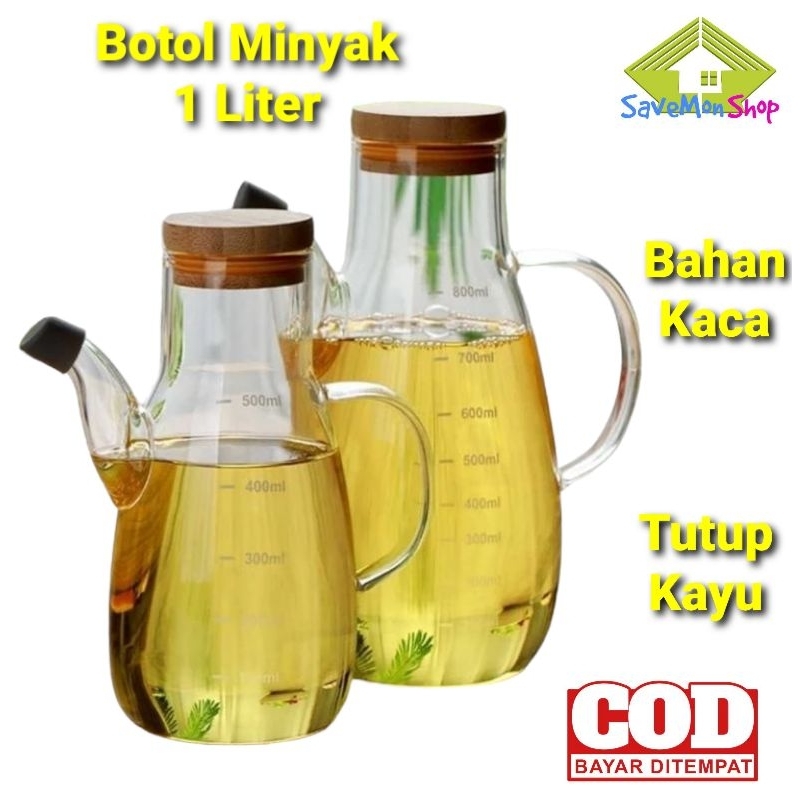 Jual [COD]Botol Minyak Kaca 1000 mL Botol Kaca Transparan Botol Sirup ...