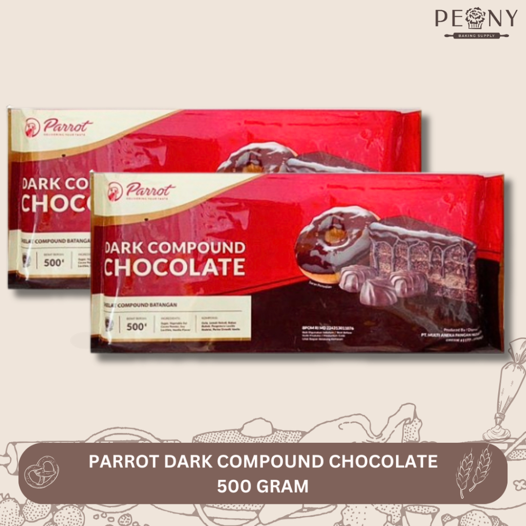 Jual PARROT DARK COMPOUND CHOCOLATE 500 GR / DCC PARROT 500 GRAM ...