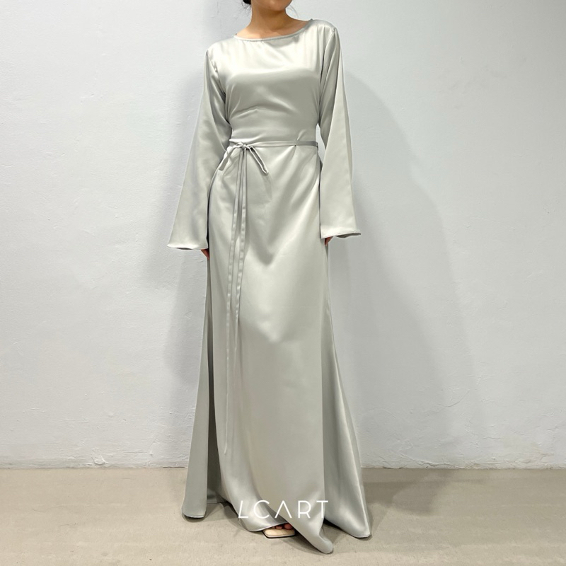 Jual LCART - Rora Long Sleeve Dress | Dress Satin Wanita | Shopee Indonesia