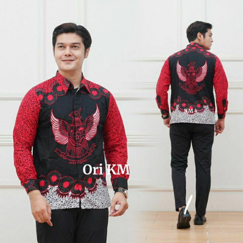 Jual TERBARU 2024 Batik Garuda PANCASILA Kemeja Batik Pria Premium ...