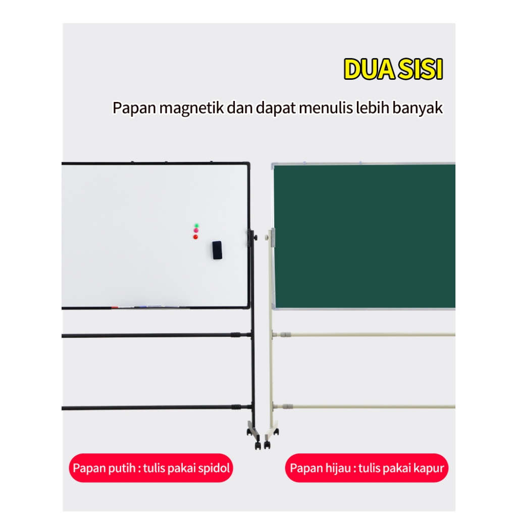 Jual Whiteboard Standing Kaki 90x120 cm / Papan Tulis Whiteboard ...
