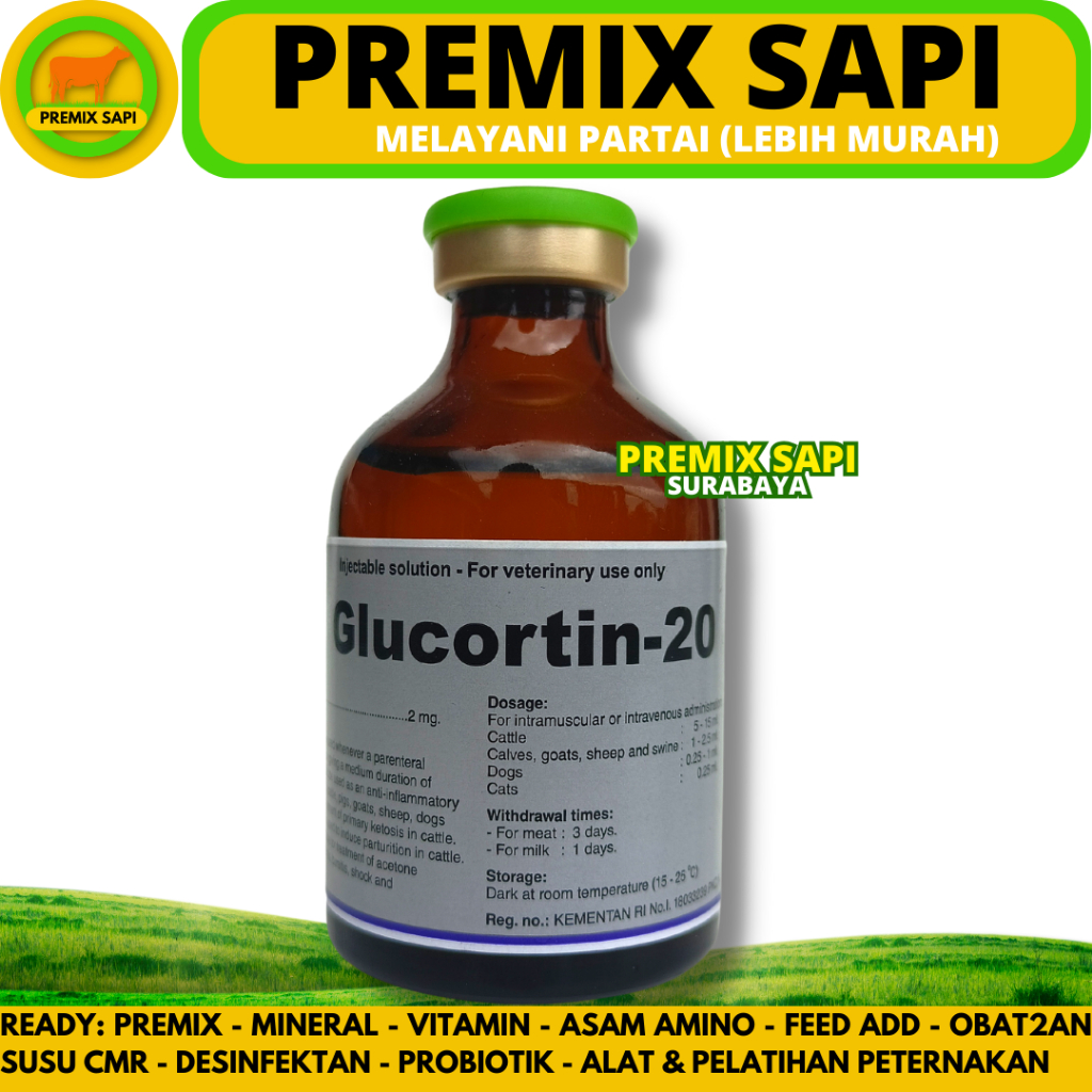 Jual GLUCORTIN 20 50ml - Obat Anti inflamasi ternak sapi kambing domba ...