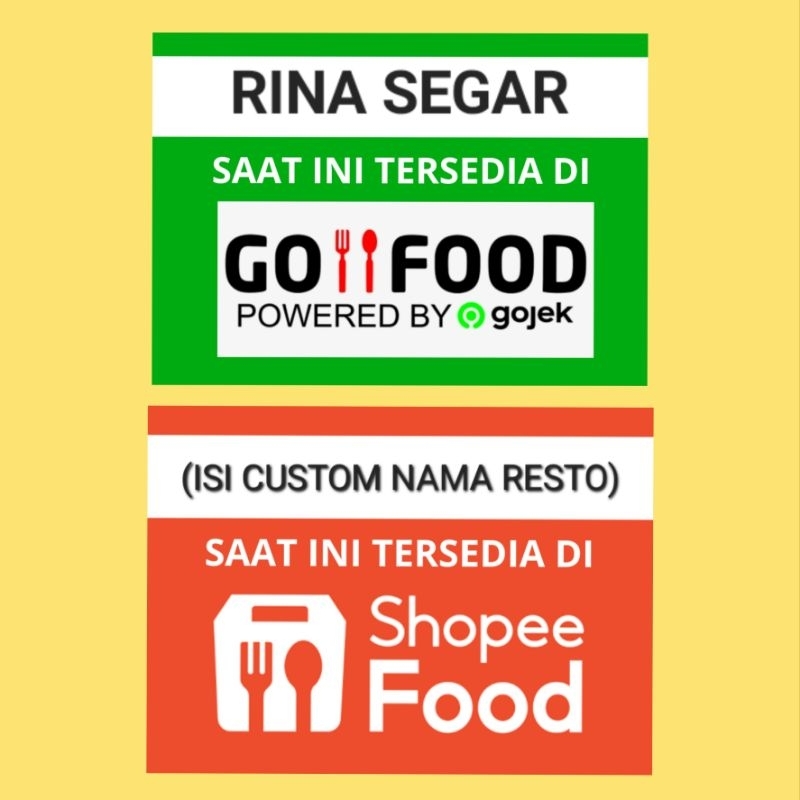 Jual Stiker Vynil Online Food Saat Ini Tersedia Di Gofood Shopee Stiker ...