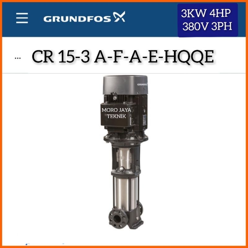 Jual Mesin Pompa Air Grundfos CR 15-3 A-F-A-E-HQQE 3 kw 4HP Pompa Booster Pendorong Transfer Air ...