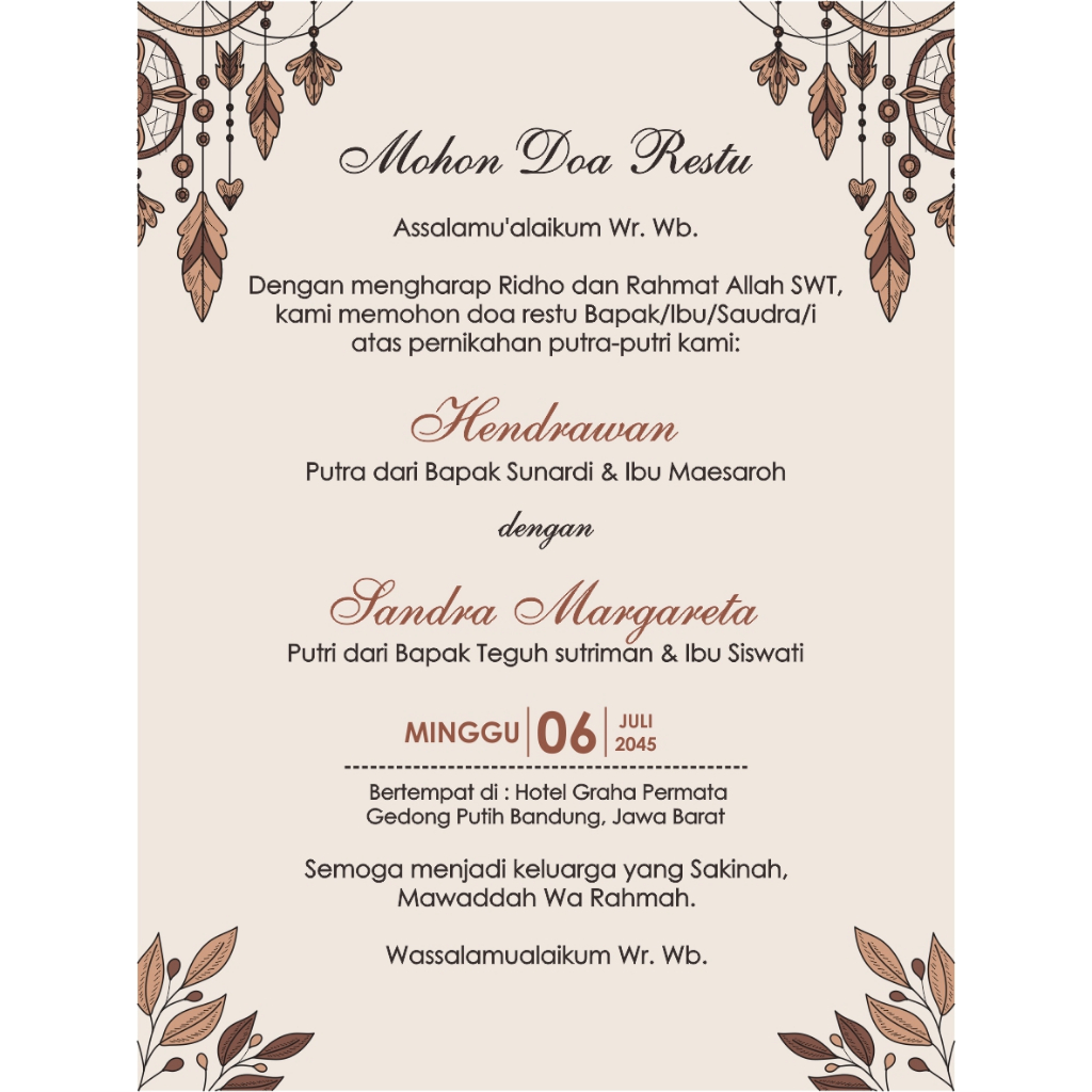 Jual Stiker atau / kartu ucapan syukur, Tasyakuran pernikahan, Mohon ...