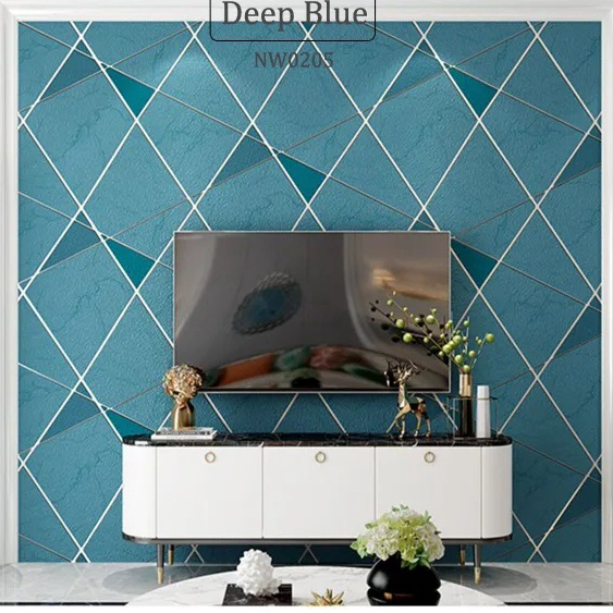 Jual Wallpaper Sticker Dinding Motif Keramik Biru Tua/Sticker Ruangan ...
