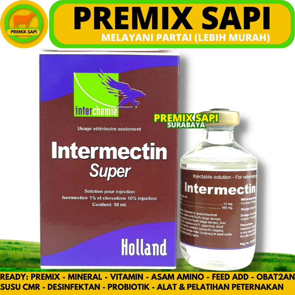 Jual INTERMECTIN SUPER 50 ML - Obat Ekto dan Endo Parasit Hewan Sapi ...
