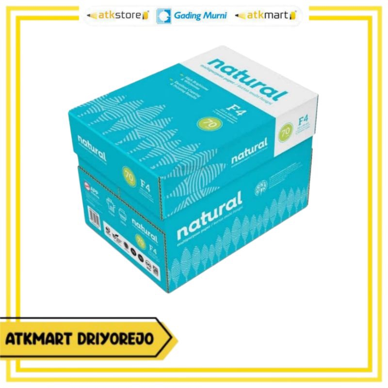 Jual KERTAS HVS F4 70 GRAM 1 BOX NATURAL PER KARTON 2500 LEMBAR FOLIO COPIER PAPER FOTOCOPY ...