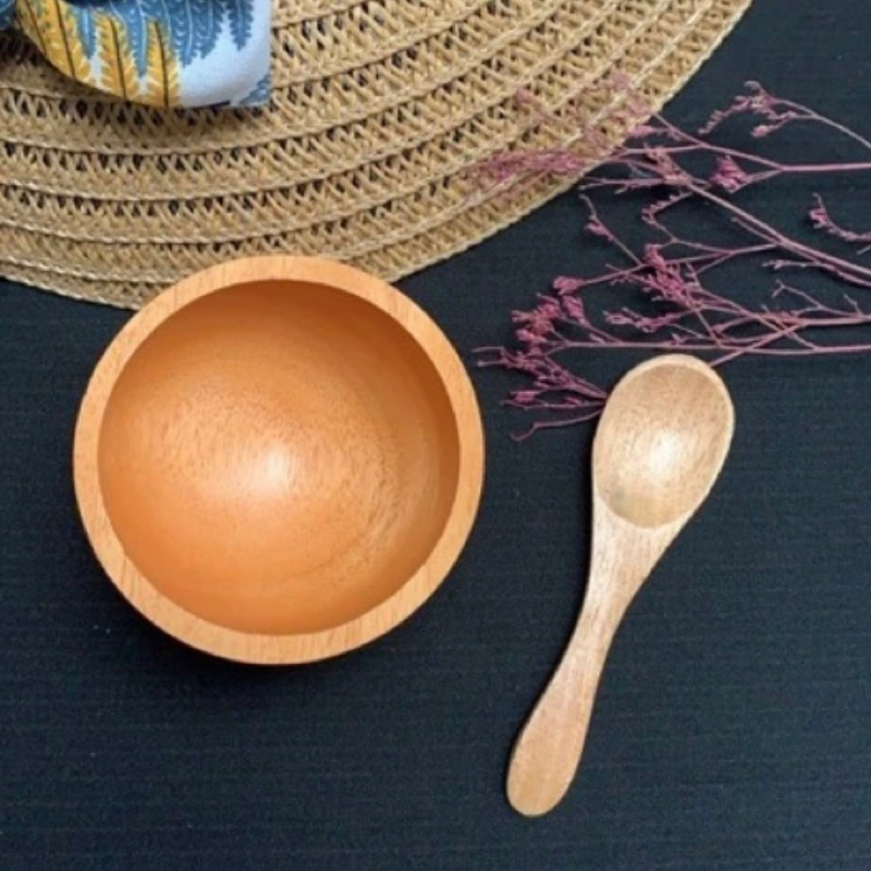 Jual PRELOVED - Set Mangkok Masker Kayu Bulat | Shopee Indonesia