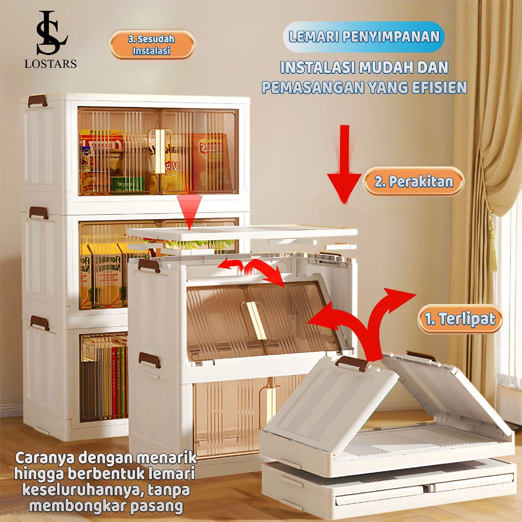Jual LOSTARS Y5&Y6 /Rak Buku Serbaguna/Rak Kabinet Plastik Lipat/Rak ...