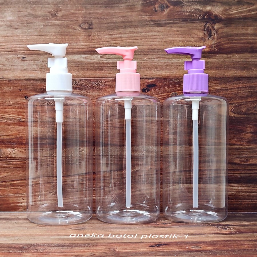 Jual Botol Pump 500ml Sabun Cair Pet Bening / Botol Lotion 500ml Pump Clipm Lock Plastik ...