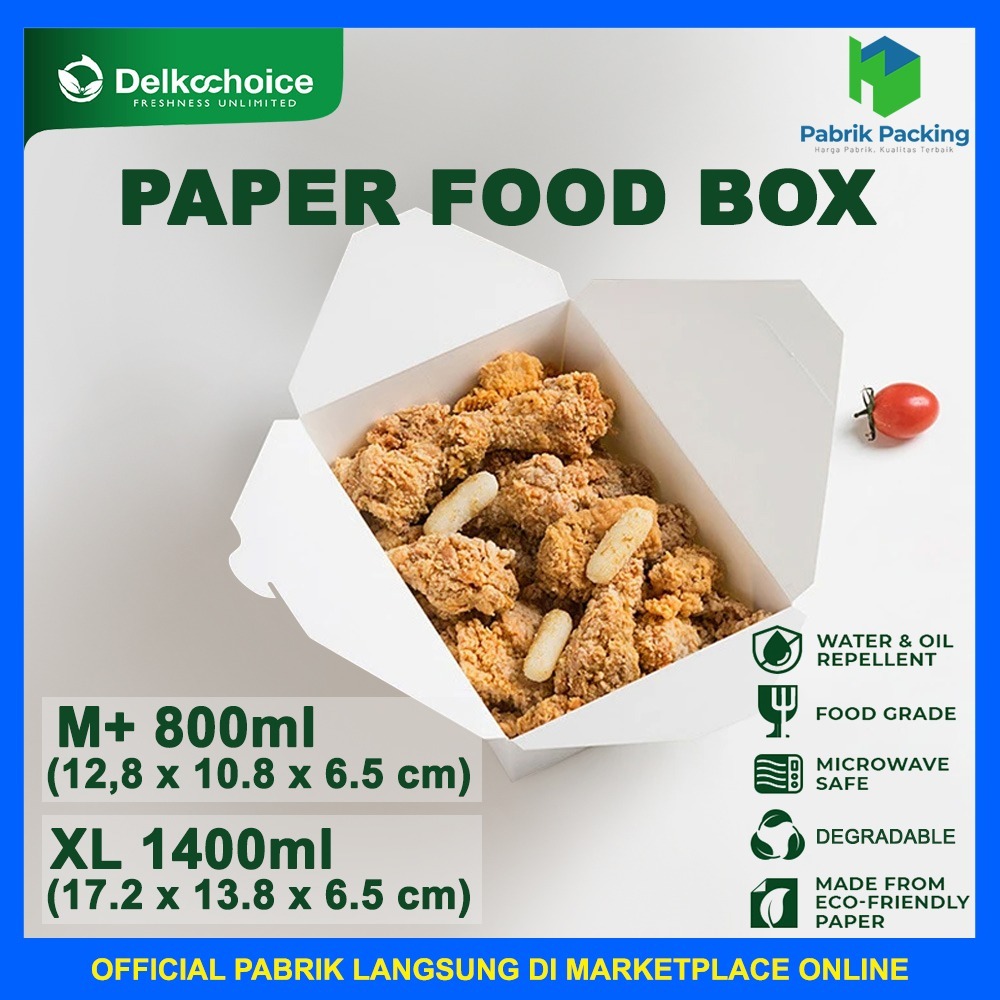 Jual Paper Lunch Rice Box Food Pail Kotak Tempat Makan Kemasan Take ...