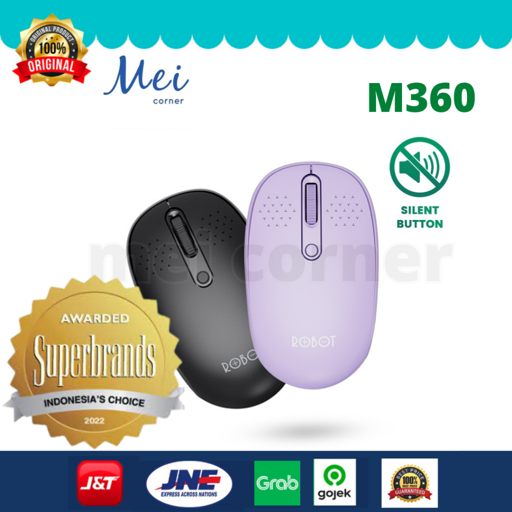 Jual ROBOT M360 Mouse USB 2.4G Wireless & Bluetooth 5.0 Dual Mode(MC ...