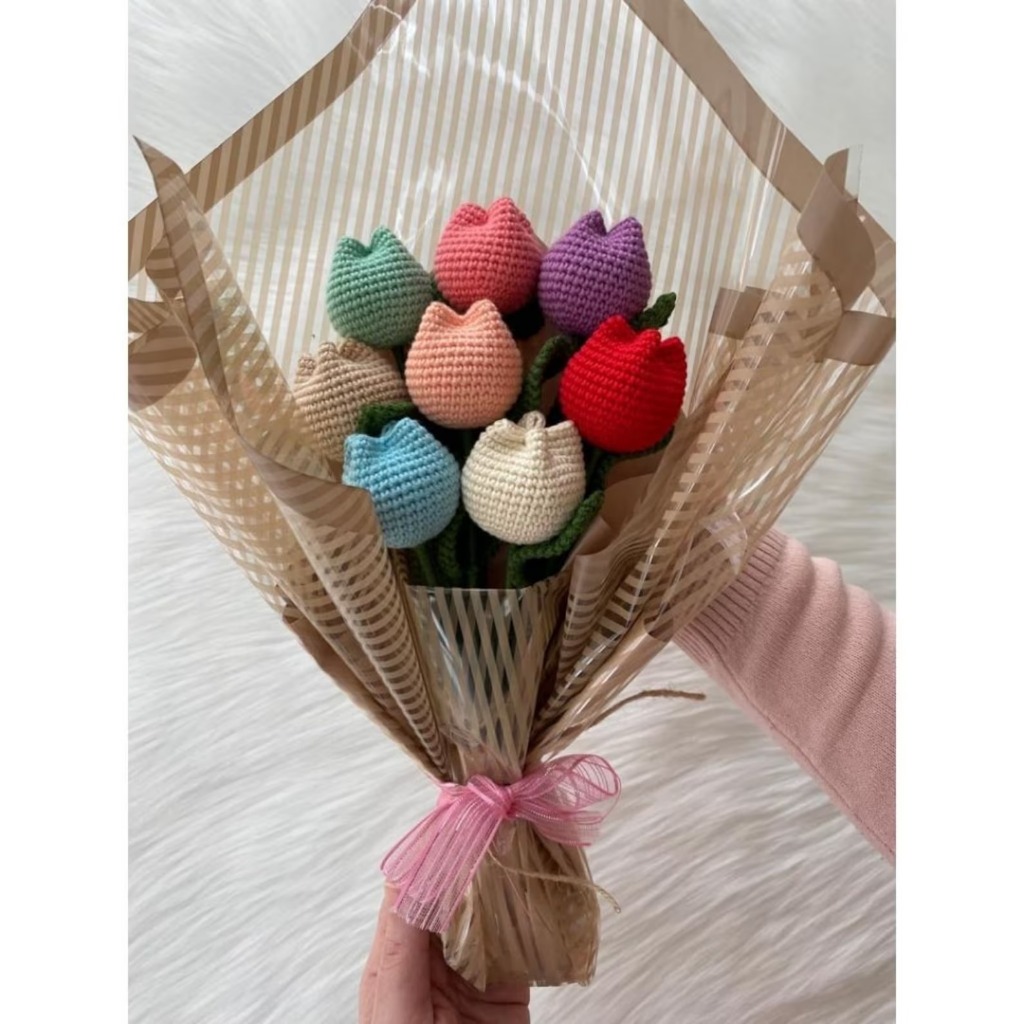 Jual Bunga Handmade Rajut Tulip Hadiah Wisuda Ulang Tahun Natal ...